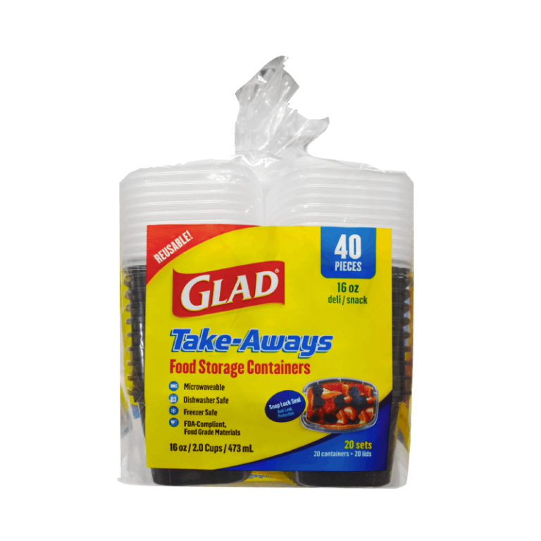 Glad Take-Aways Food Storage Containers – BPA-Free, Reusable, Microwave ...