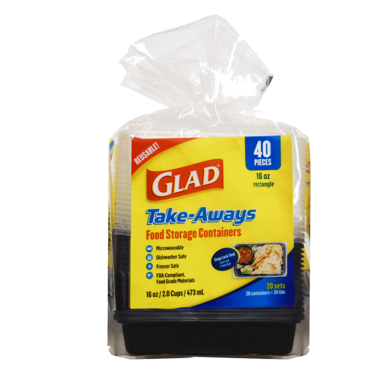 Glad Take-Aways Food Storage Containers – BPA-Free, Reusable, Microwave ...