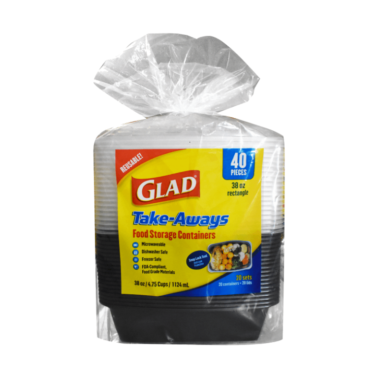 Glad Take-Aways Food Storage Containers – BPA-Free, Reusable, Microwave ...
