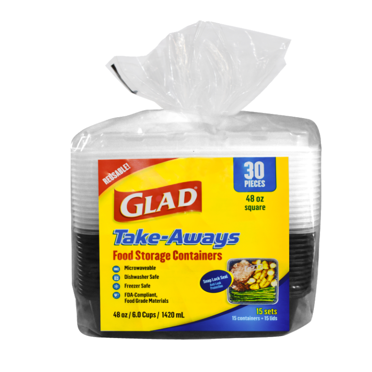 Glad Take-Aways Food Storage Containers – BPA-Free, Reusable, Microwave ...