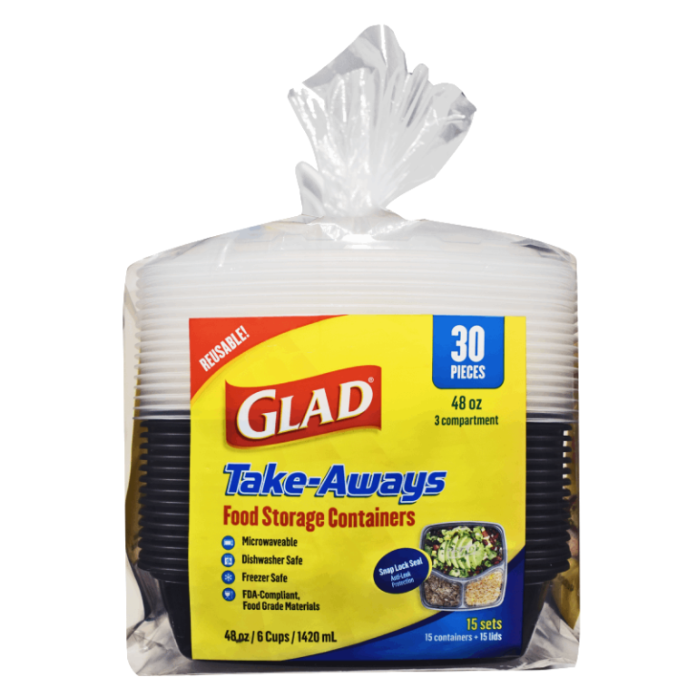 Glad Take-Aways Food Storage Containers – BPA-Free, Reusable, Microwave ...