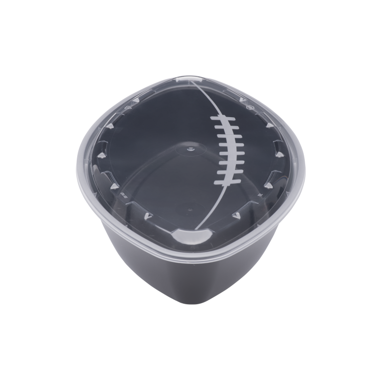 56oz Football-Shaped Food Container with Snap-Seal Lid – Durable & 100% ...